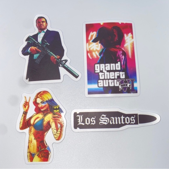 GTA | Art | 4x Lot Of Gta 5 Animated Series Exclusive Stickers 5 Inches ...